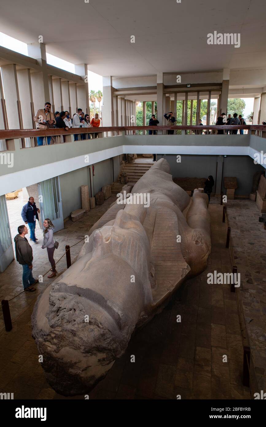 Colossus of Rameses II in the open air Mit Rahina Museum, Al Badrashin ...