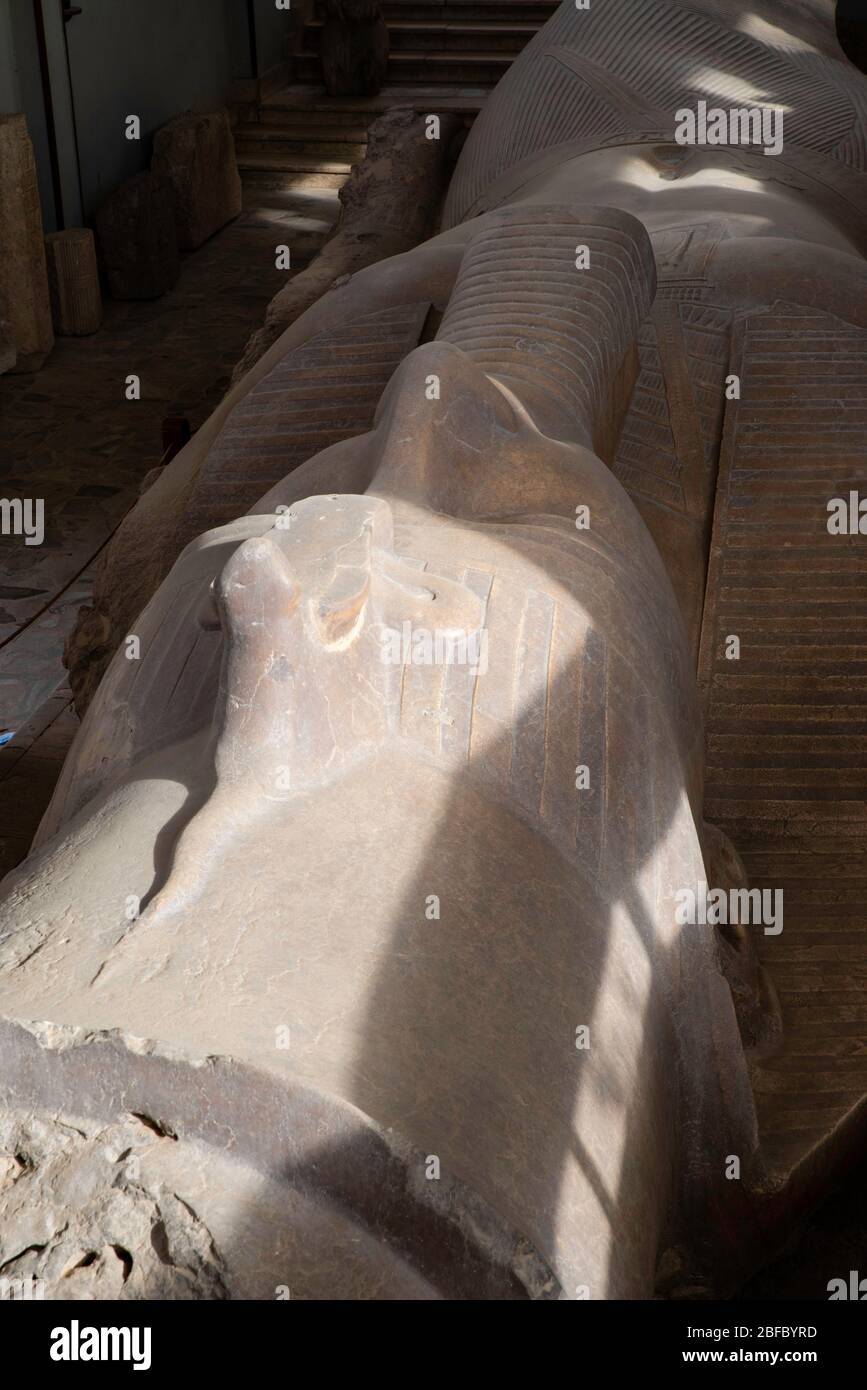Colossus of Rameses II in the open air Mit Rahina Museum, Al Badrashin ...