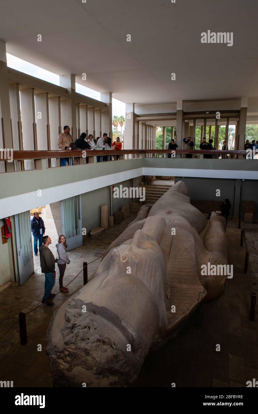 Colossus of Rameses II in the open air Mit Rahina Museum, Al Badrashin ...