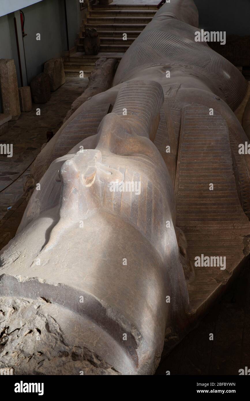 Colossus of Rameses II in the open air Mit Rahina Museum, Al Badrashin ...