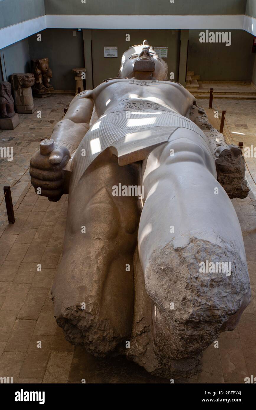 Colossus of Rameses II in the open air Mit Rahina Museum, Al Badrashin ...