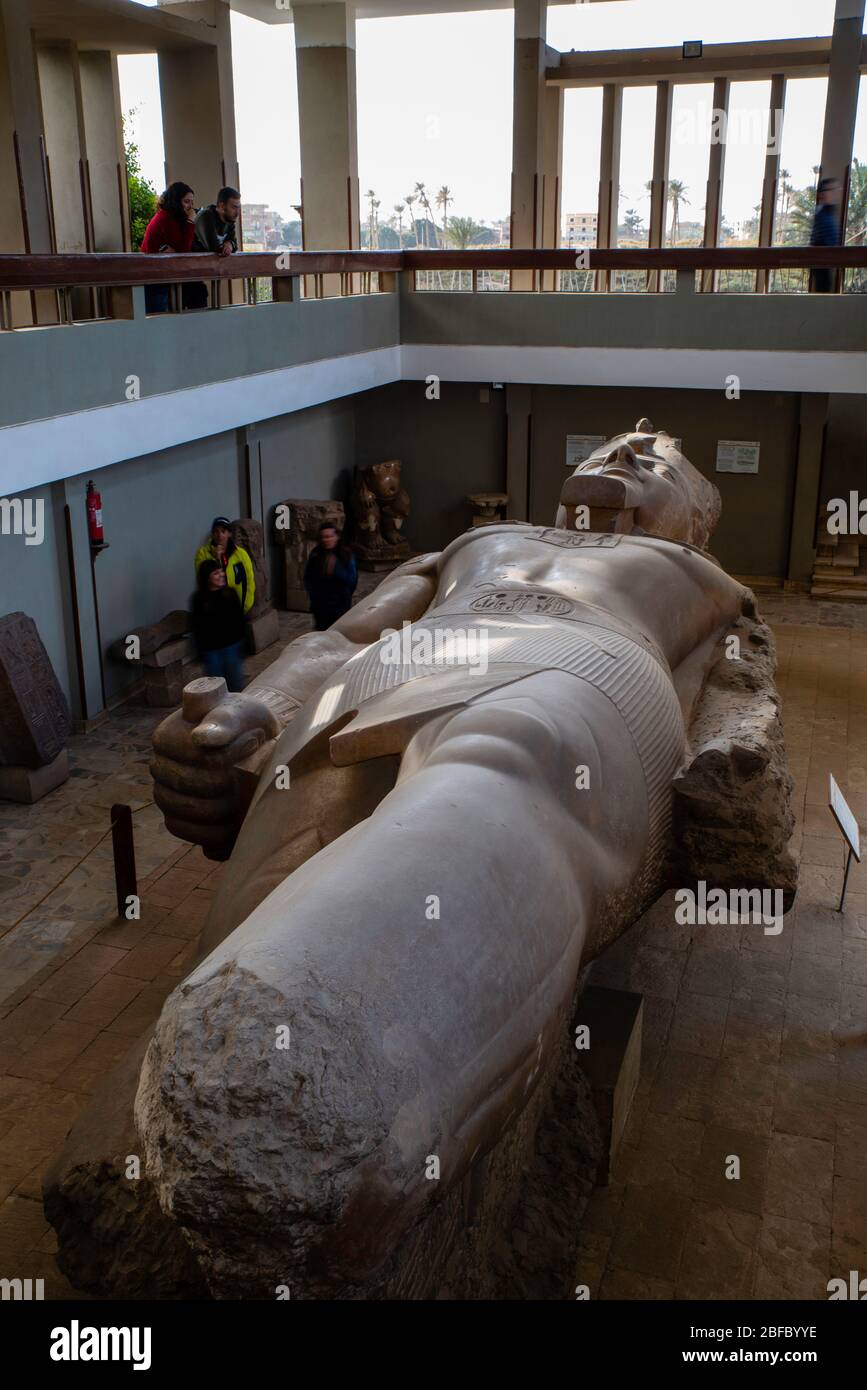 Colossus of Rameses II in the open air Mit Rahina Museum, Al Badrashin ...