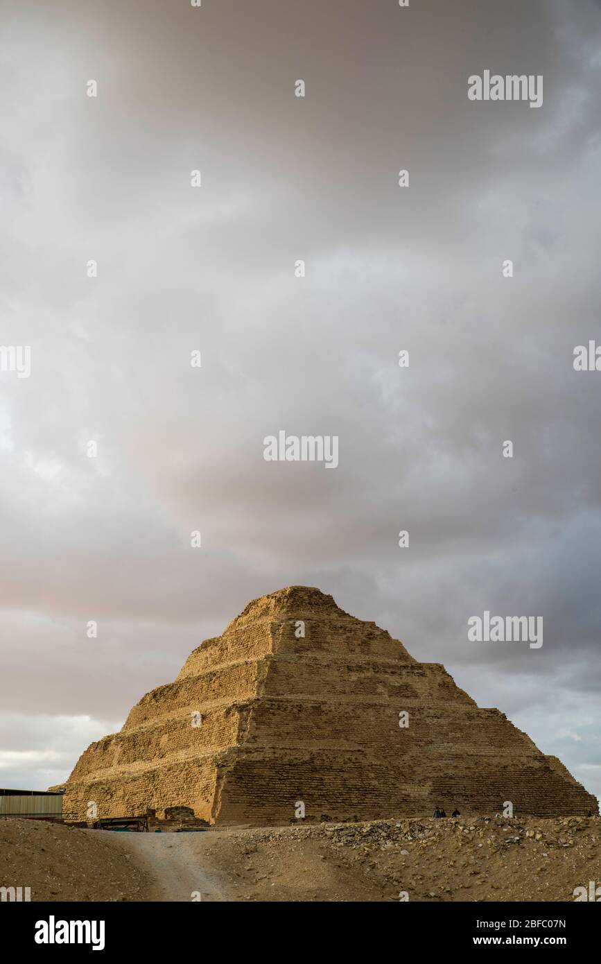The stepped Pyramid of Djoser, Saqqara, Al Badrashin, Giza Governate, Egypt Stock Photo - Alamy