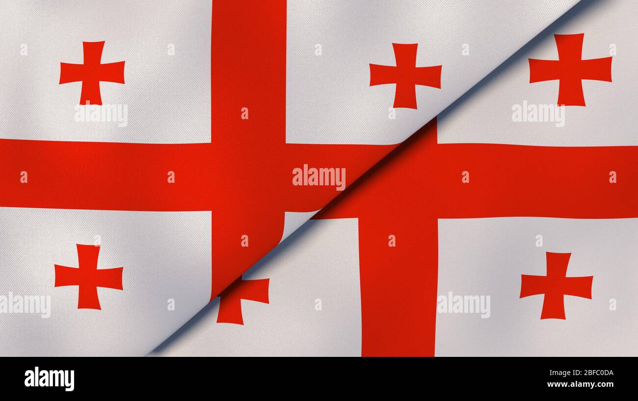 Two states flags of Georgia and Georgia. High quality business ...