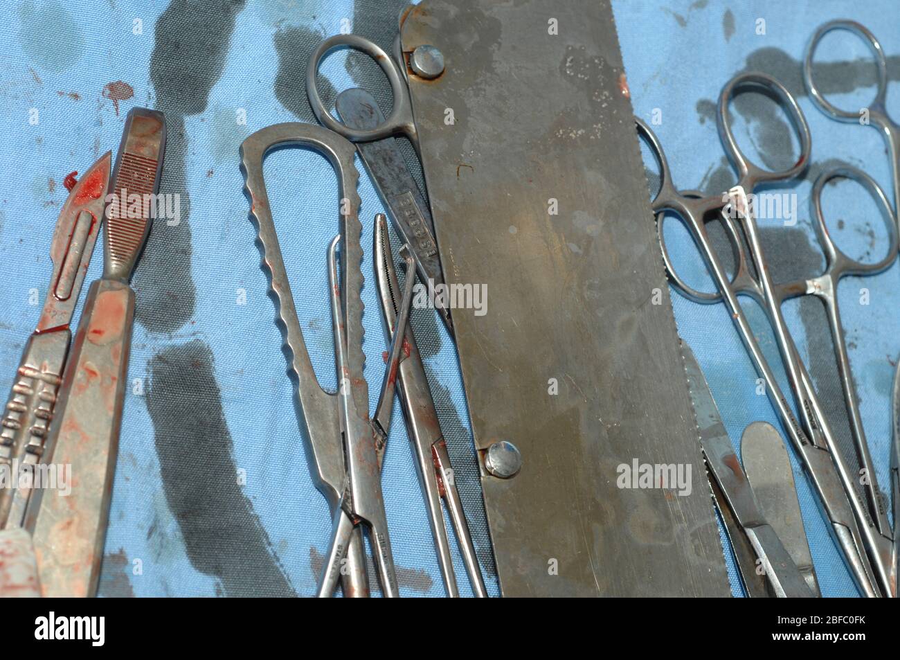 An array of surgical tools used during a leg amputation Stock Photo - Alamy