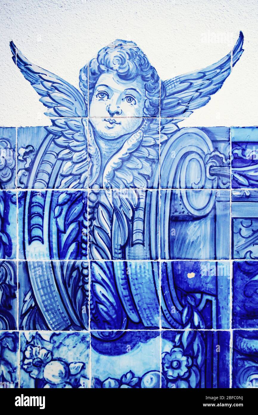 Hand painted blue tiles hi-res stock photography and images - Alamy