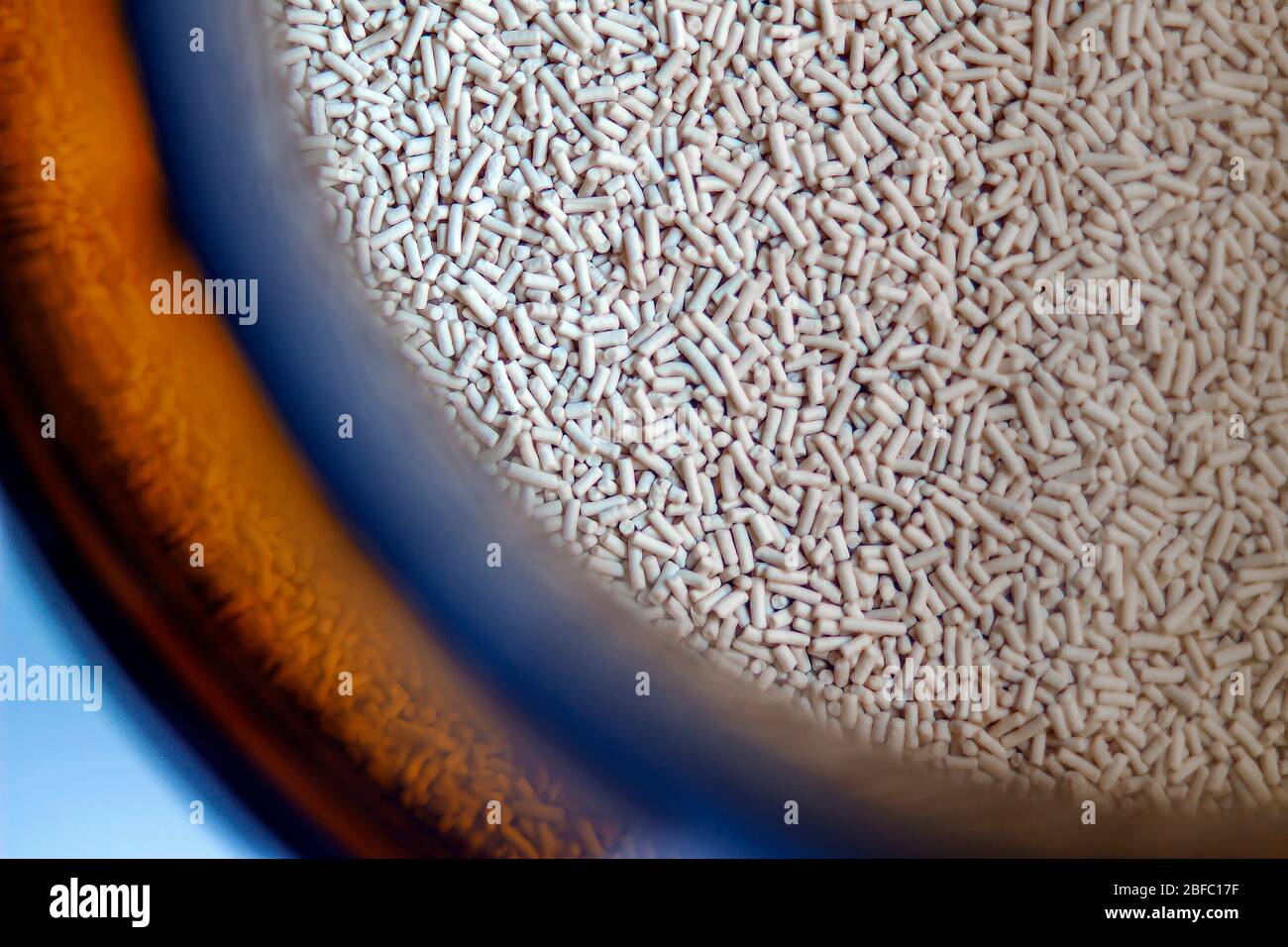 A top macro view of baking yeast container Stock Photo - Alamy