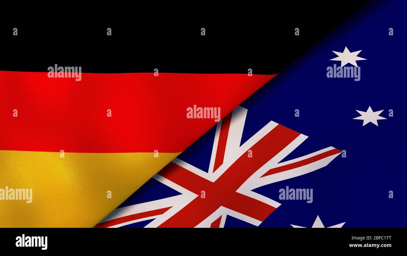 Two states flags of Germany and Australia. High quality business ...