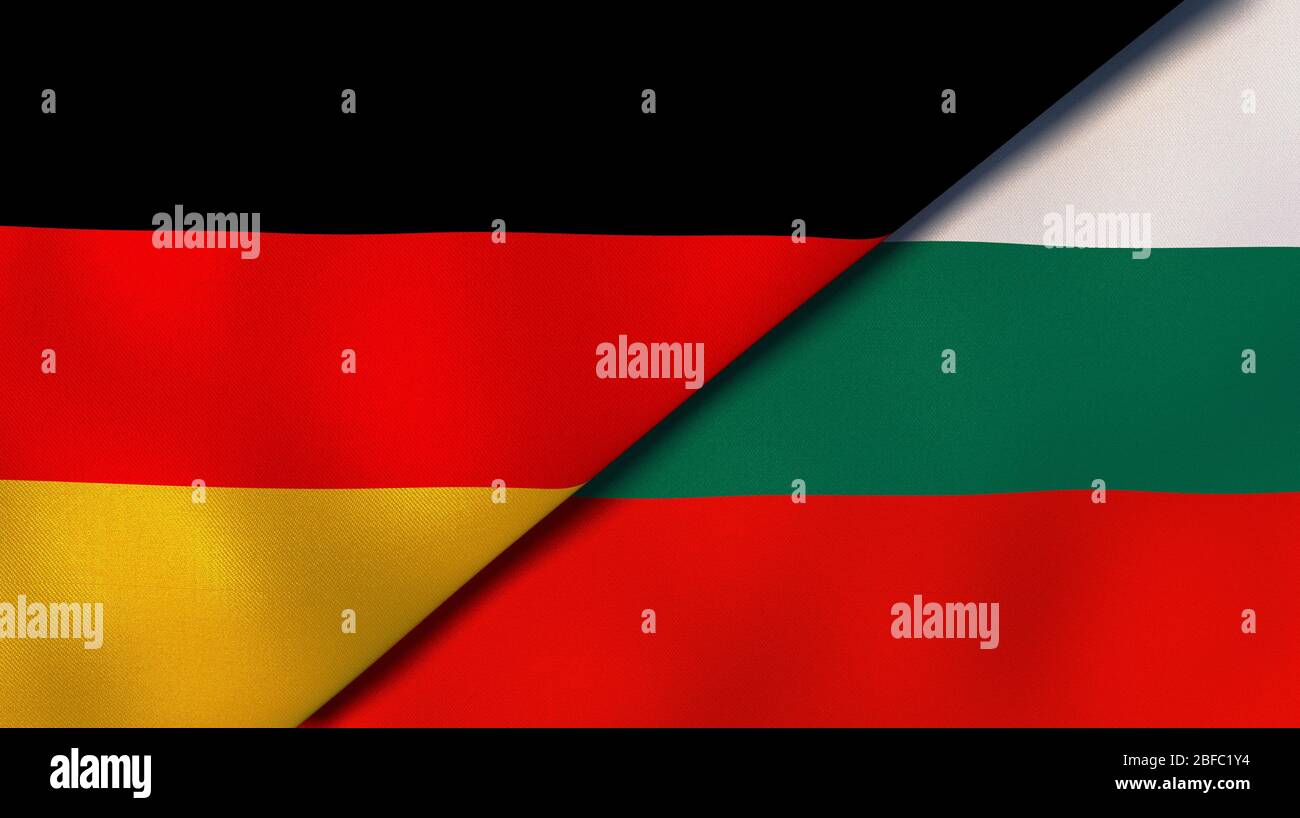 Two states flags of Germany and Bulgaria. High quality business ...