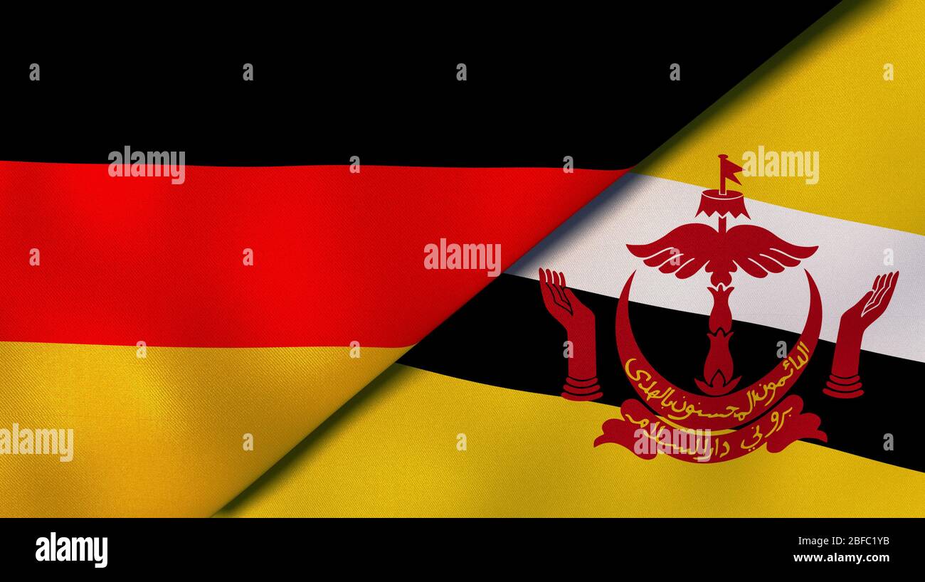Two states flags of Germany and Brunei. High quality business ...