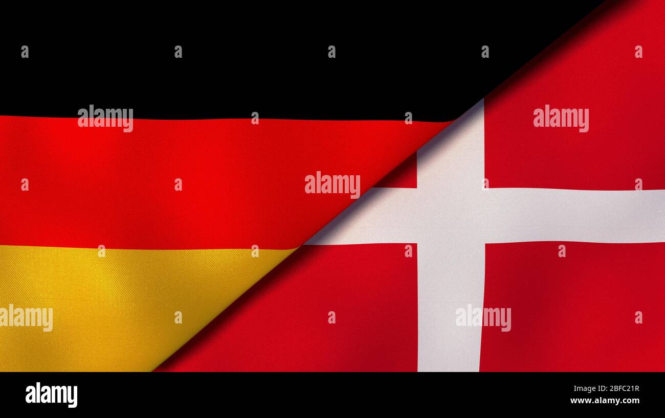 Two states flags of Germany and Denmark. High quality business ...