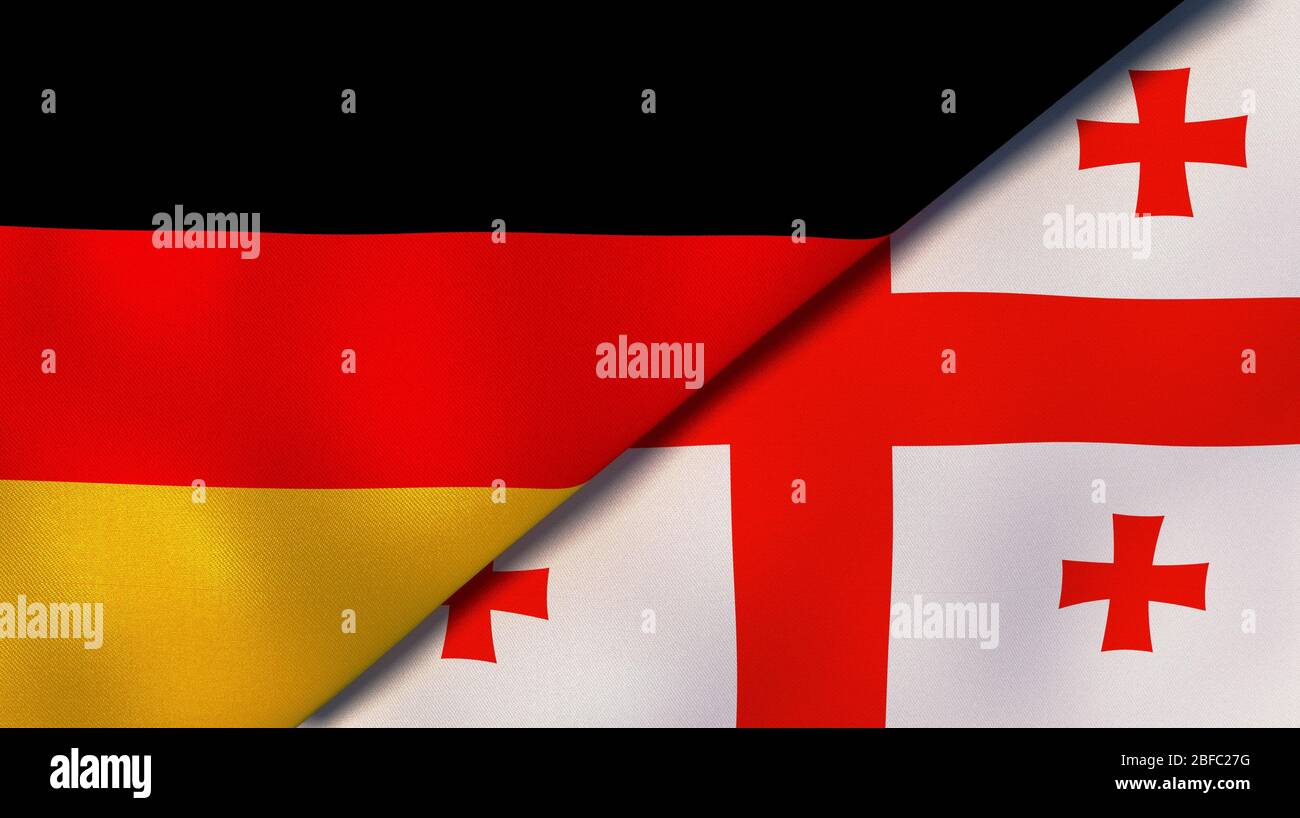 Two states flags of Germany and Georgia. High quality business ...