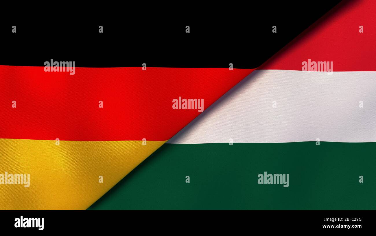Two states flags of Germany and Hungary. High quality business ...
