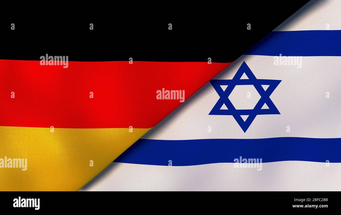 Two states flags of Germany and Israel. High quality business ...
