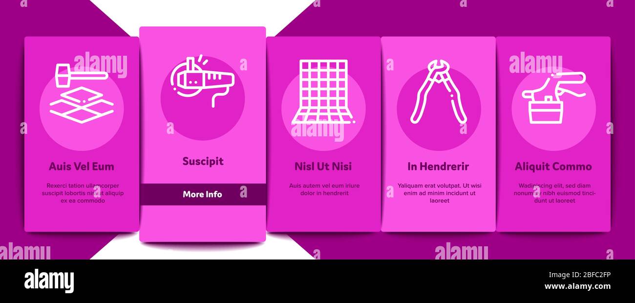 Tiler Work Equipment Onboarding Elements Icons Set Vector Stock Vector ...