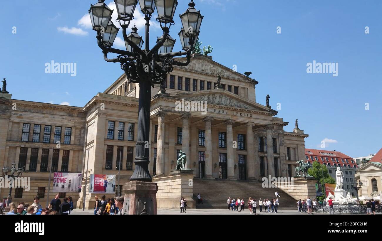 German Concert Hall in Berlin at a famous square called Gendarmenmarkt ...