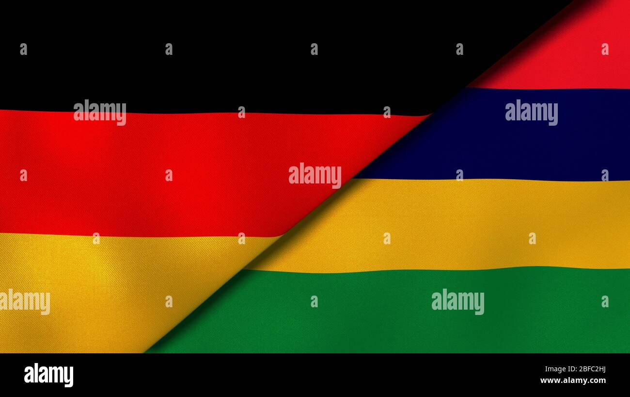 Two states flags of Germany and Mauritius. High quality business ...