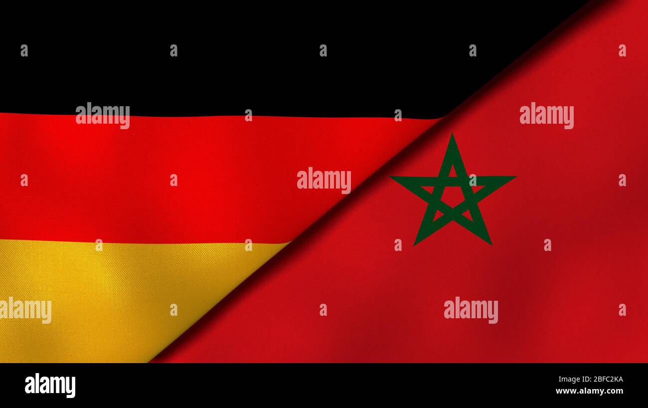 Two states flags of Germany and Morocco. High quality business ...