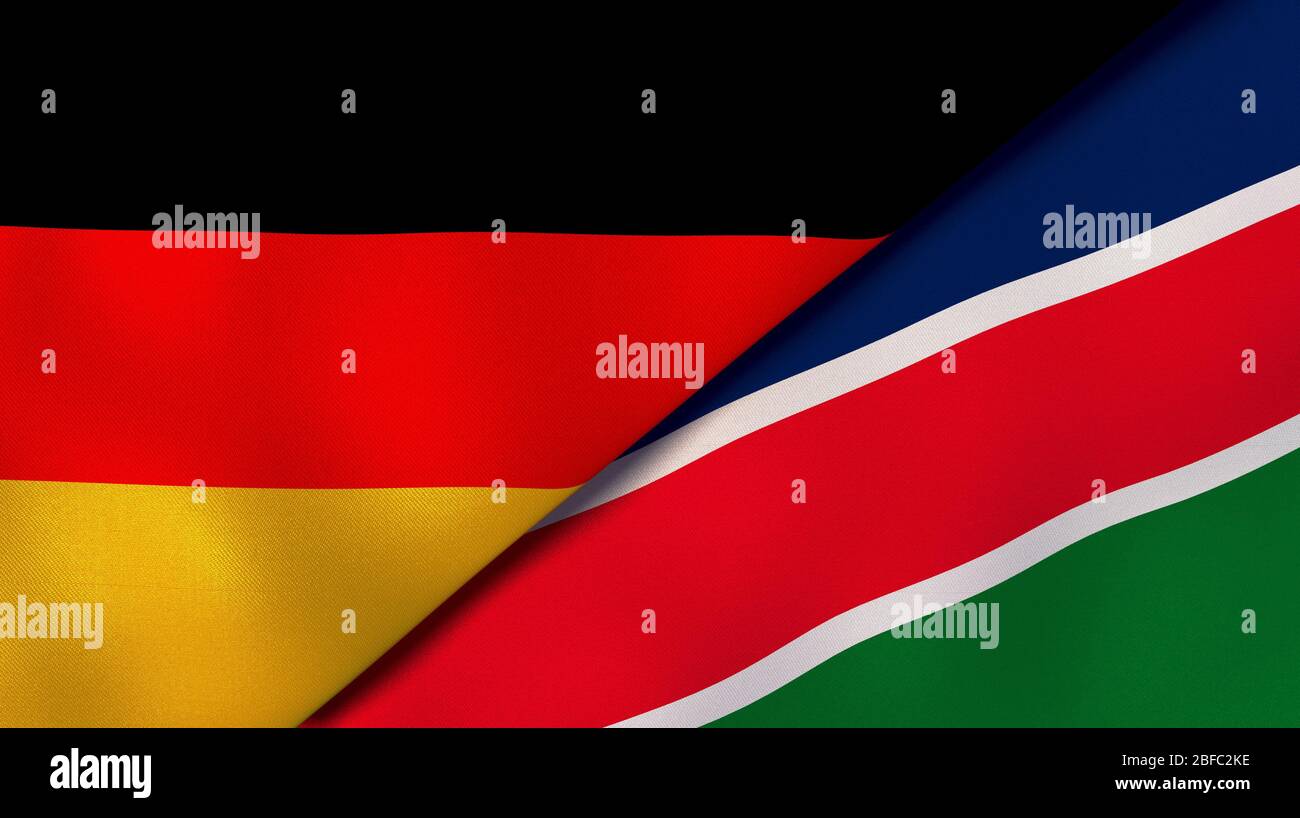 Two states flags of Germany and Namibia. High quality business ...