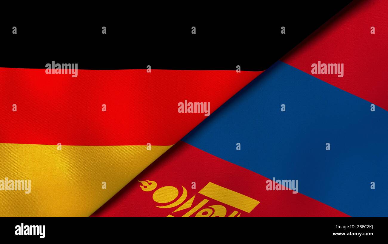 Two states flags of Germany and Mongolia. High quality business ...
