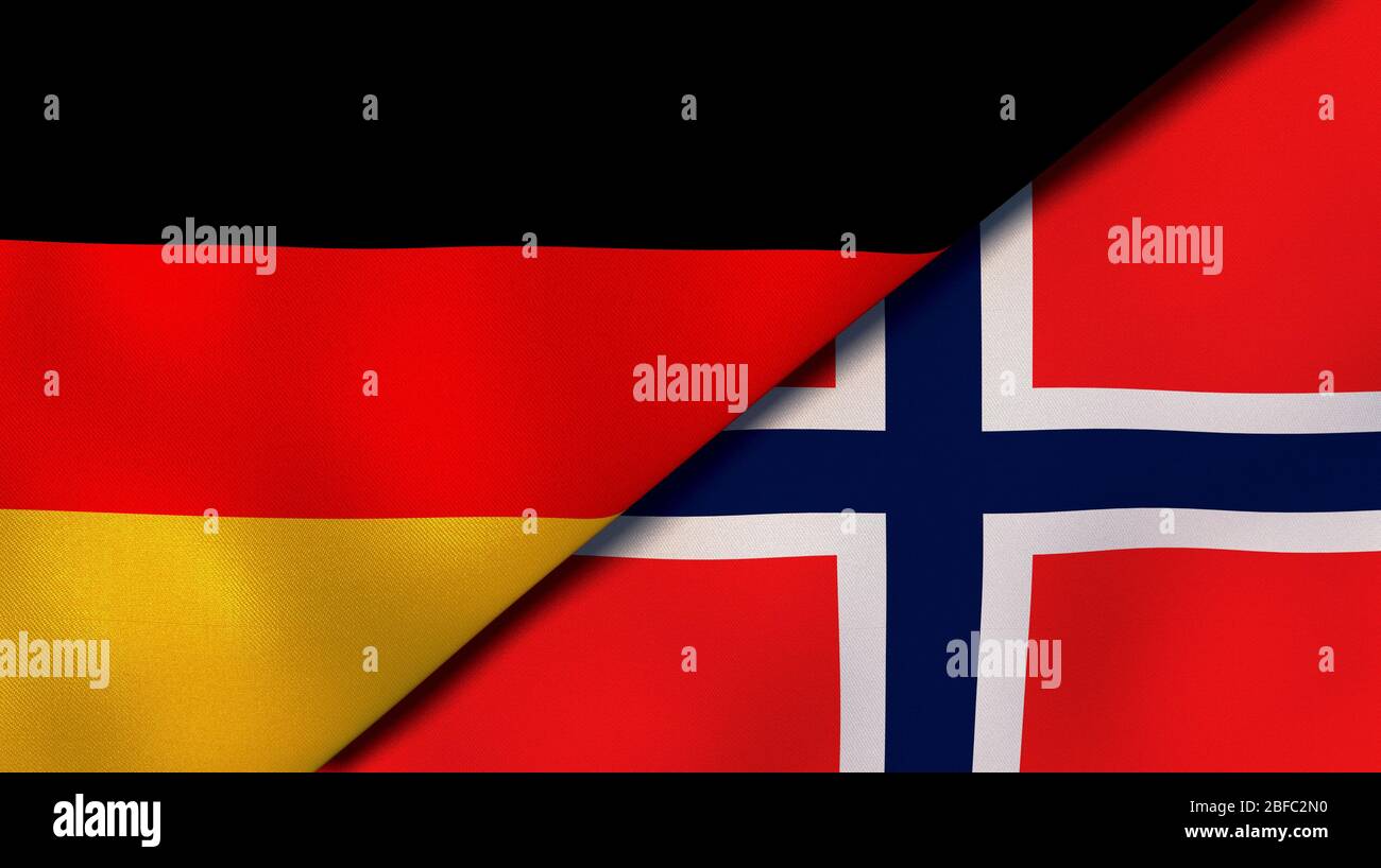 Two states flags of Germany and Norway. High quality business ...