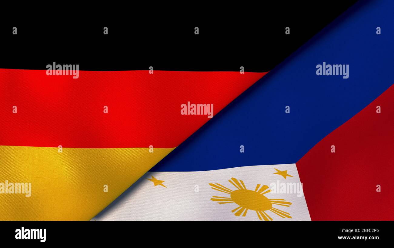 Two states flags of Germany and Philippines. High quality business ...