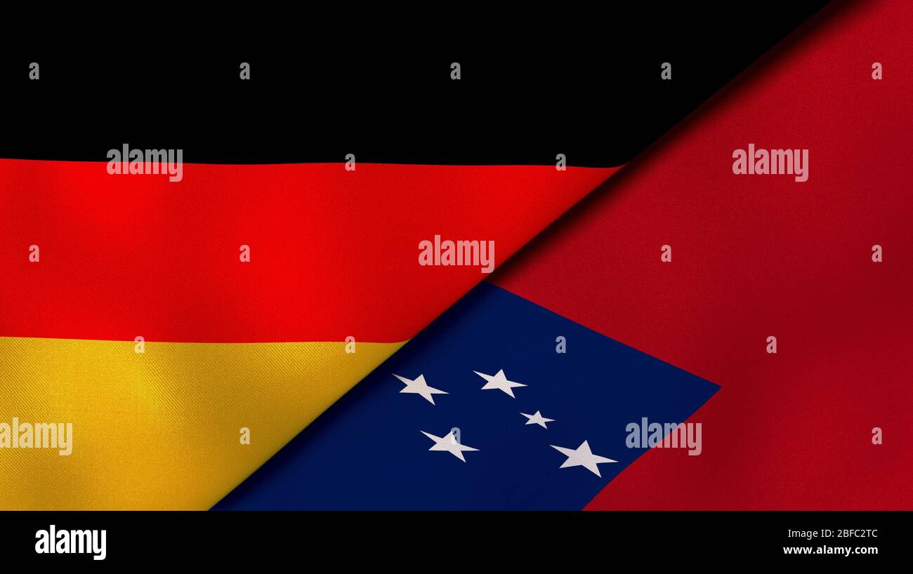 Two states flags of Germany and Samoa. High quality business background ...