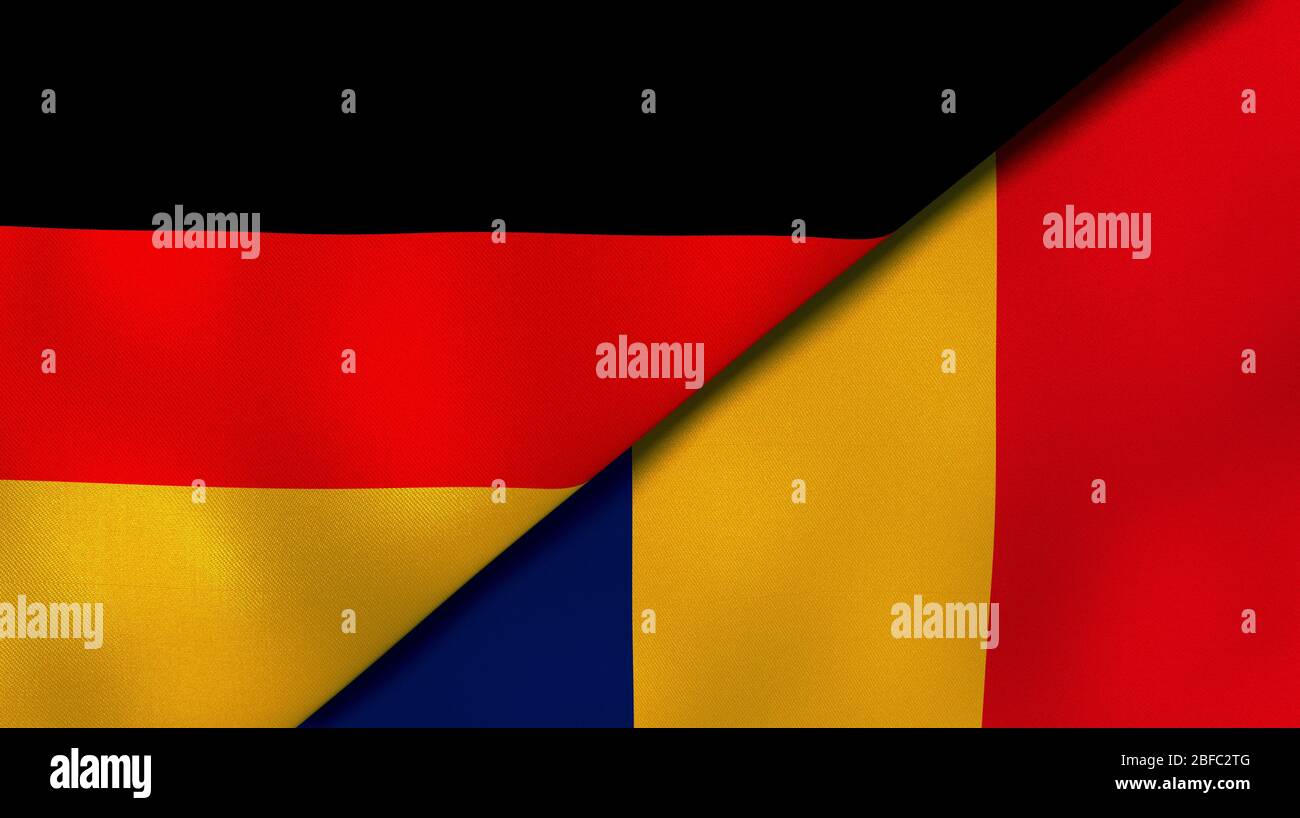 Two states flags of Germany and Romania. High quality business ...