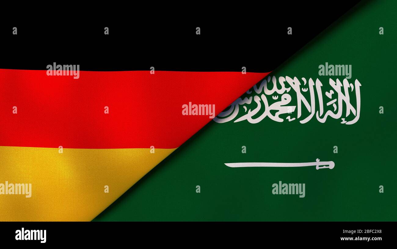 Two states flags of Germany and Saudi Arabia. High quality business ...