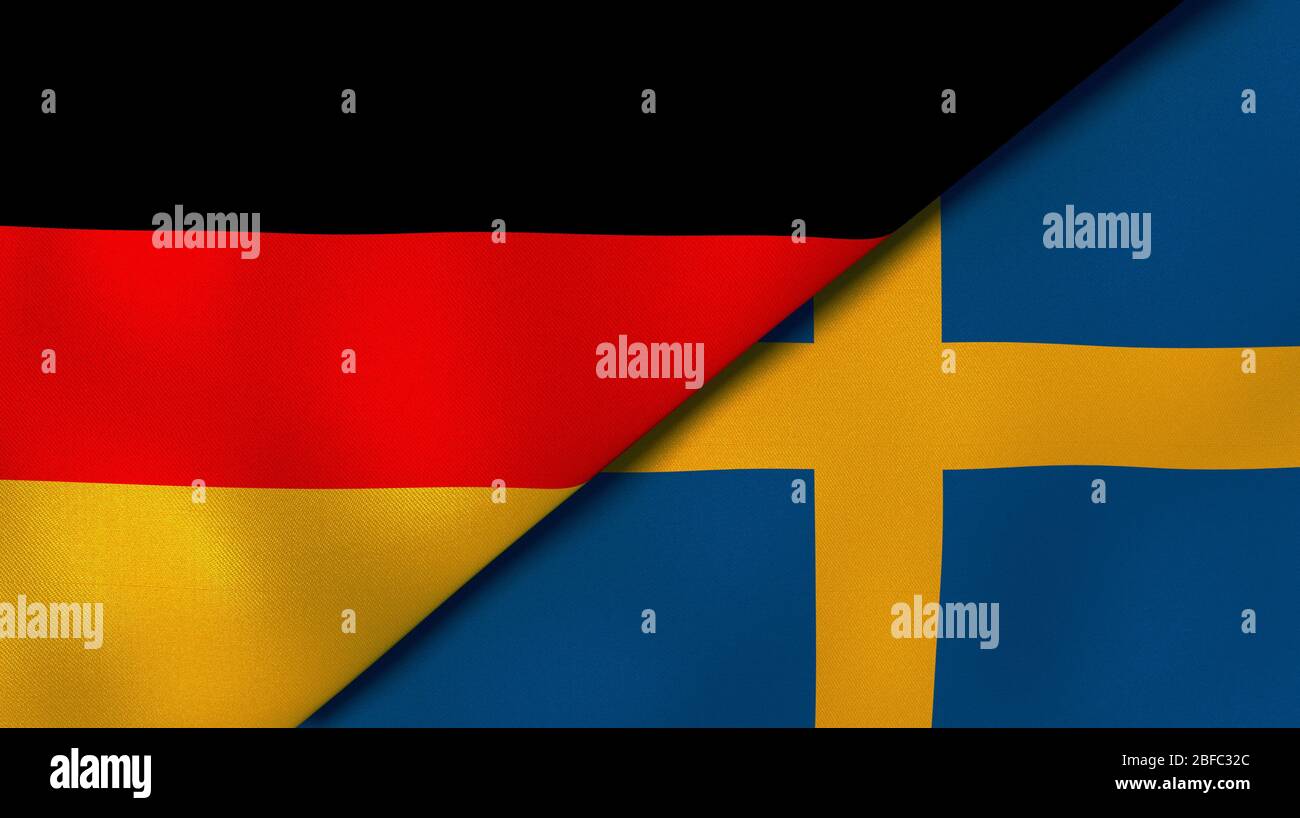 Two states flags of Germany and Sweden. High quality business ...