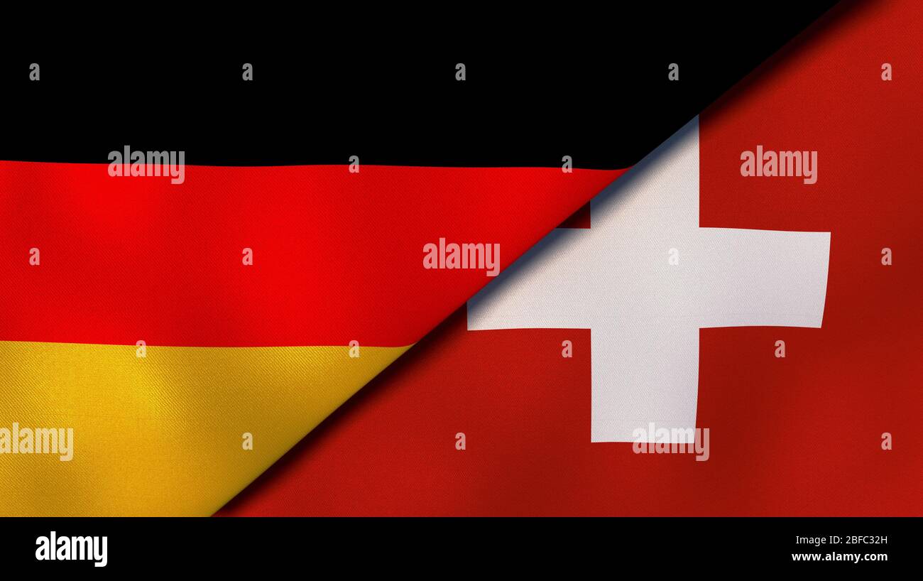 Two states flags of Germany and Switzerland. High quality business ...