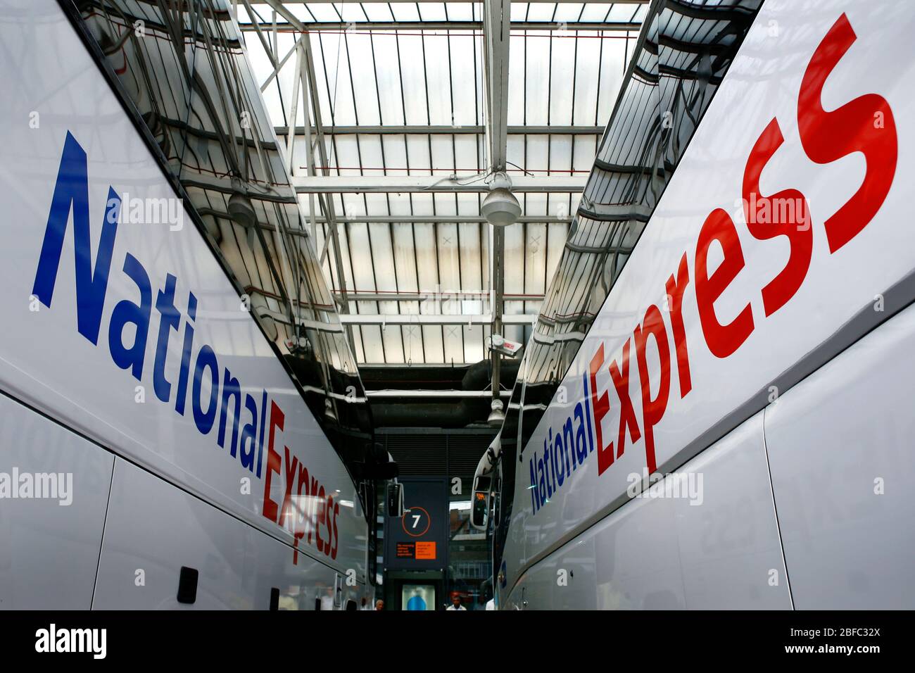 Two National Express buses at Victoria Coach Station in London Stock ...