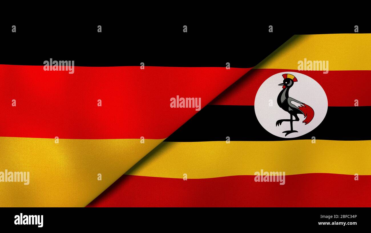 Two states flags of Germany and Uganda. High quality business ...