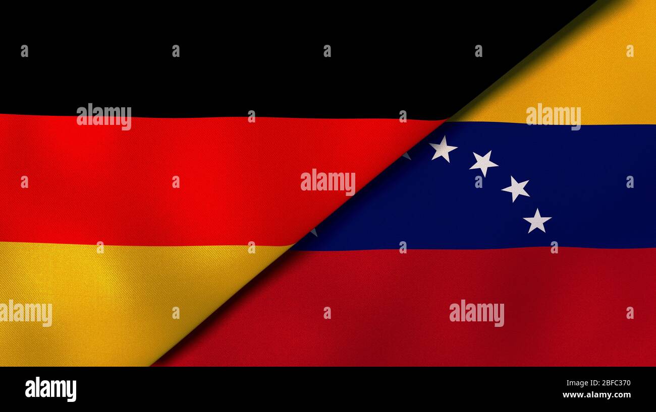 Two states flags of Germany and Venezuela. High quality business ...