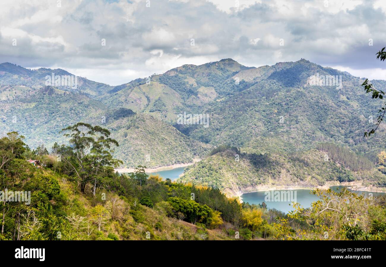 dramatic landscape image of the caribbean mountains in the dominican ...
