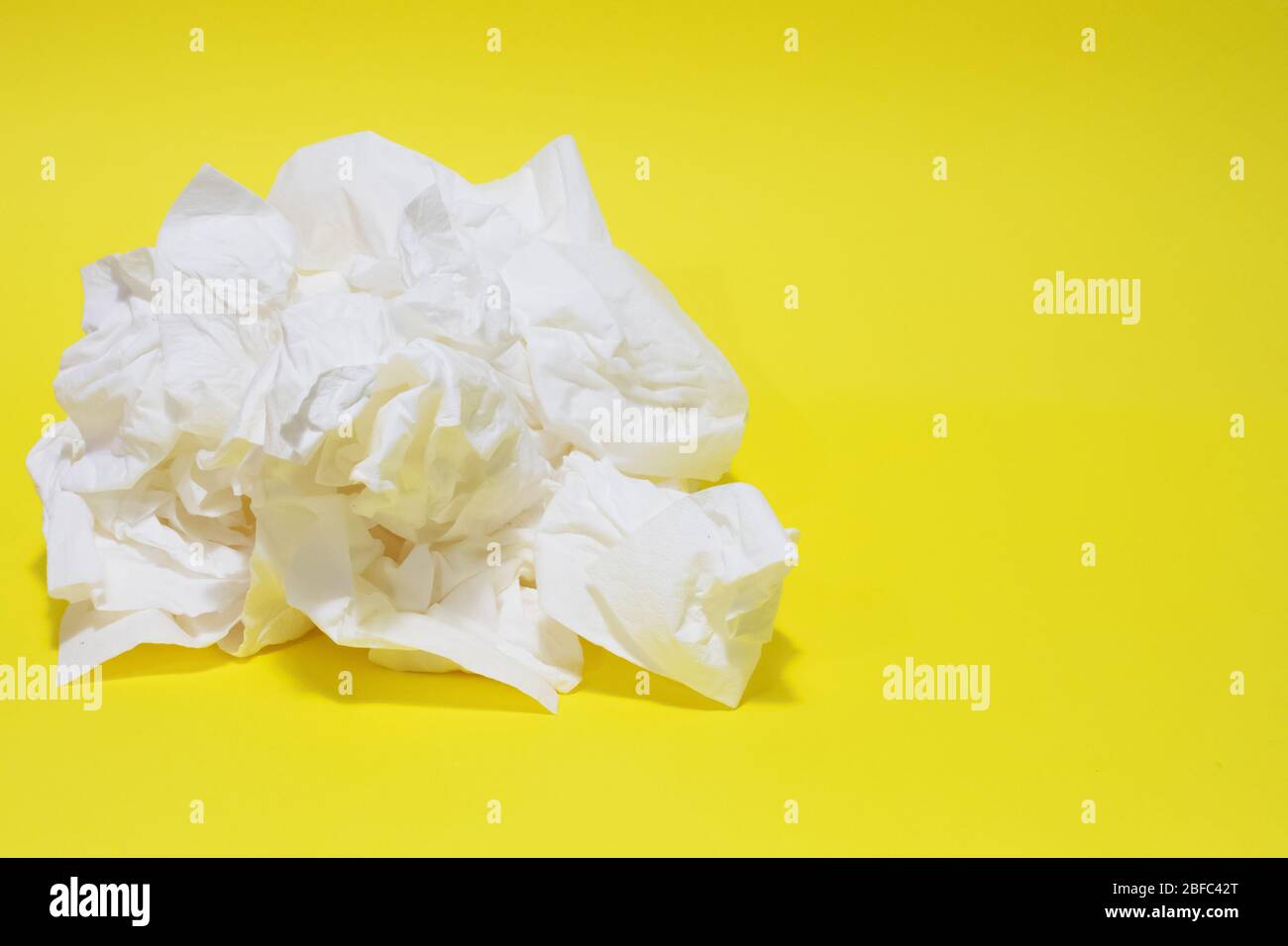 Dirty tissues. Runny nose and cold, flu concepts Stock Photo - Alamy