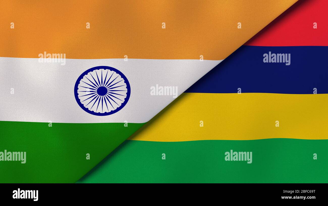 Two states flags of India and Mauritius. High quality business ...