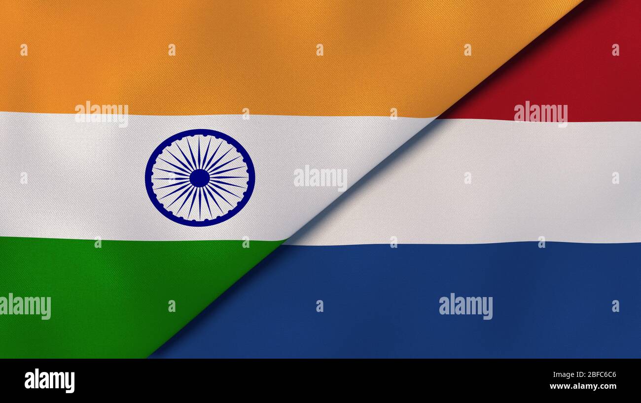 Two states flags of India and Netherlands. High quality business ...