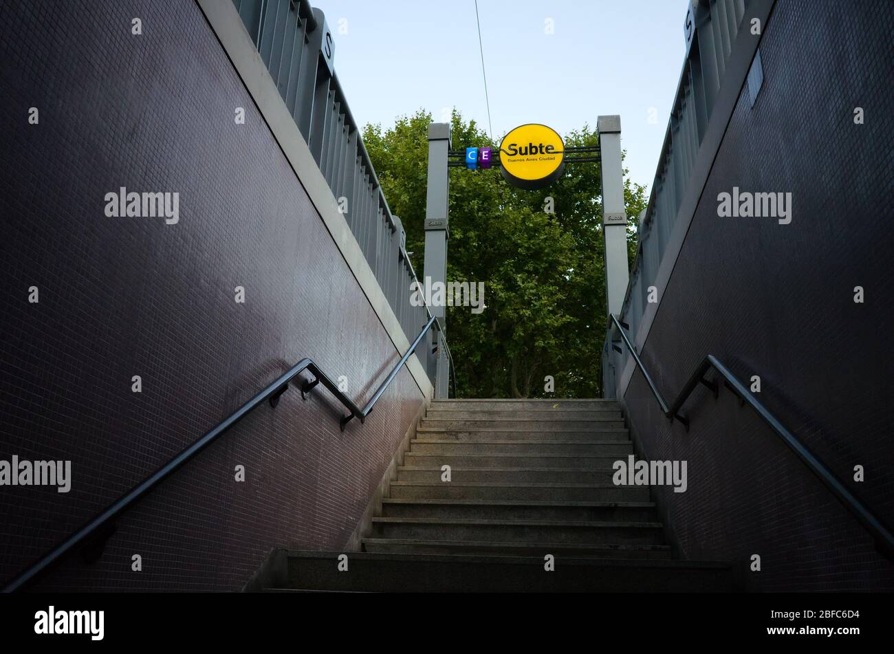 Entrance to the subway Buenos Aires Metro also known as Subte. No ...