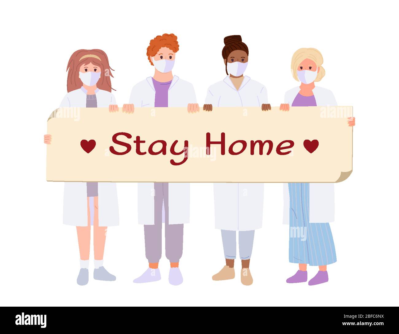 Young doctors and medical staff white coat, medical mask. Coronavirus ...