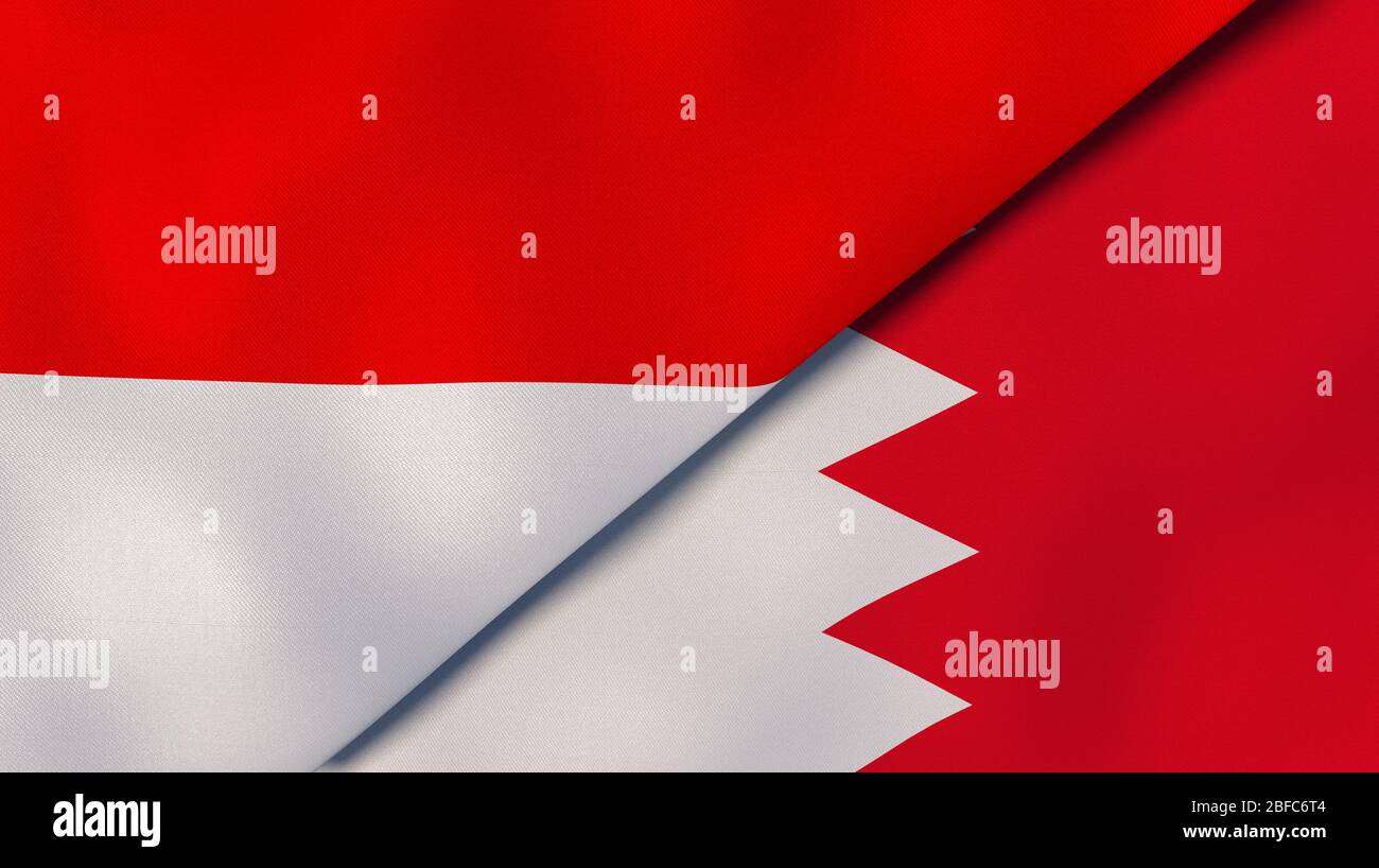 Two states flags of Indonesia and Bahrain. High quality business ...