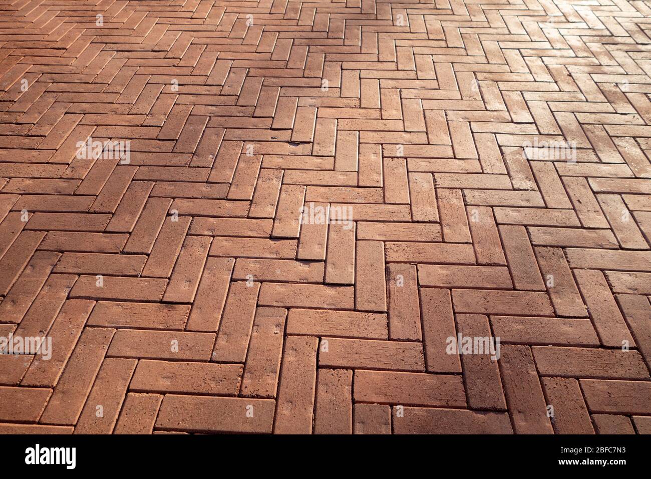 red brick outdoor open urban walking area in perspective Stock Photo ...