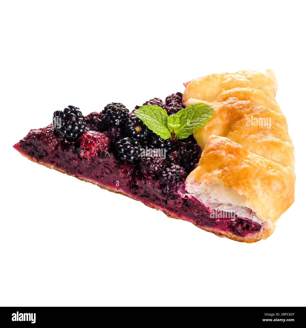 Homemade pie slice isolated on white background Stock Photo - Alamy