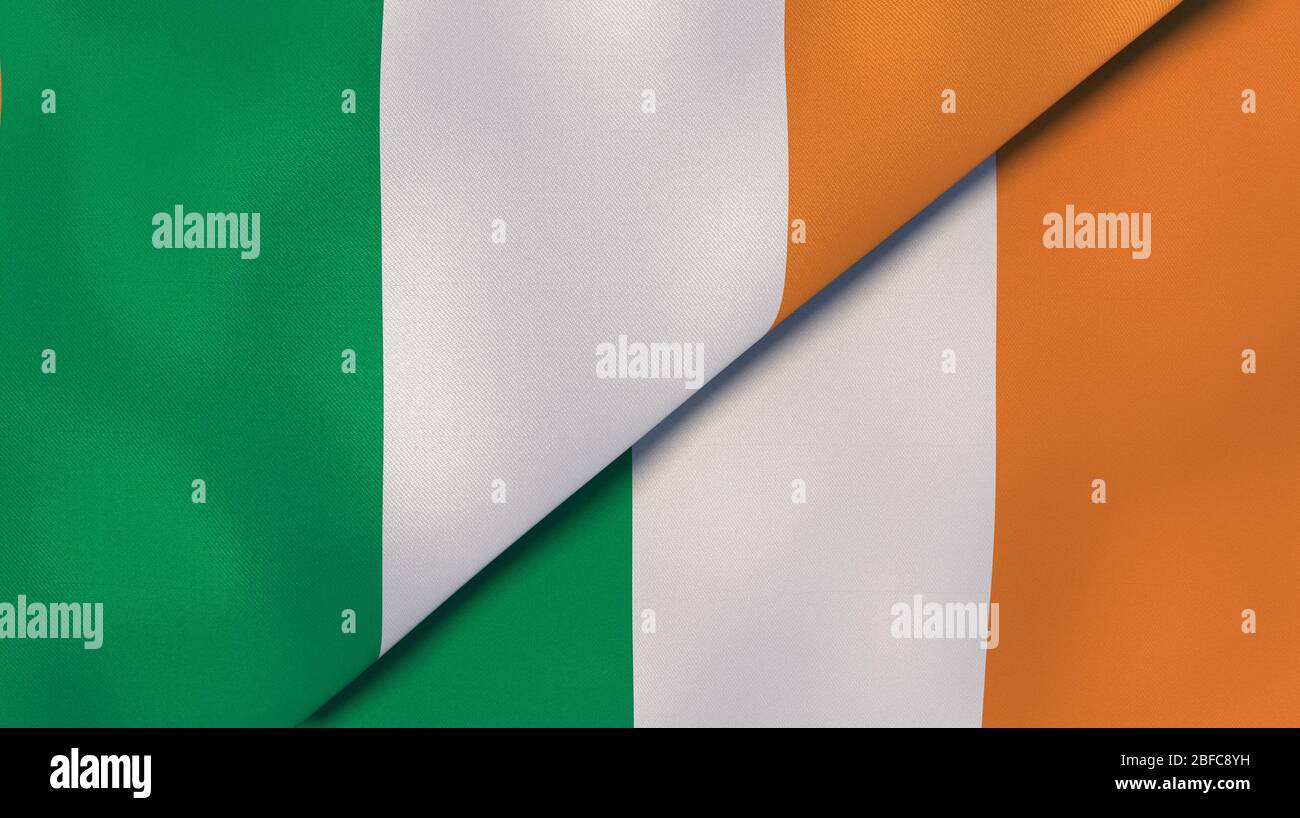 Two states flags of Ireland and Ireland. High quality business ...