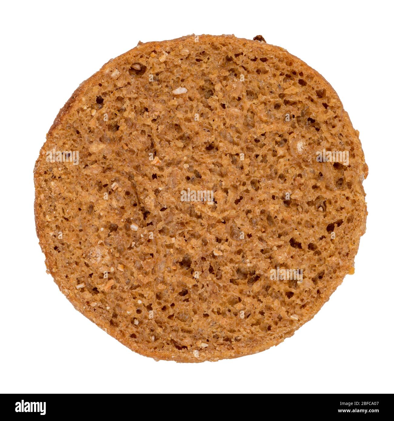 Slice of round rye bread isolated on a white background Stock Photo - Alamy