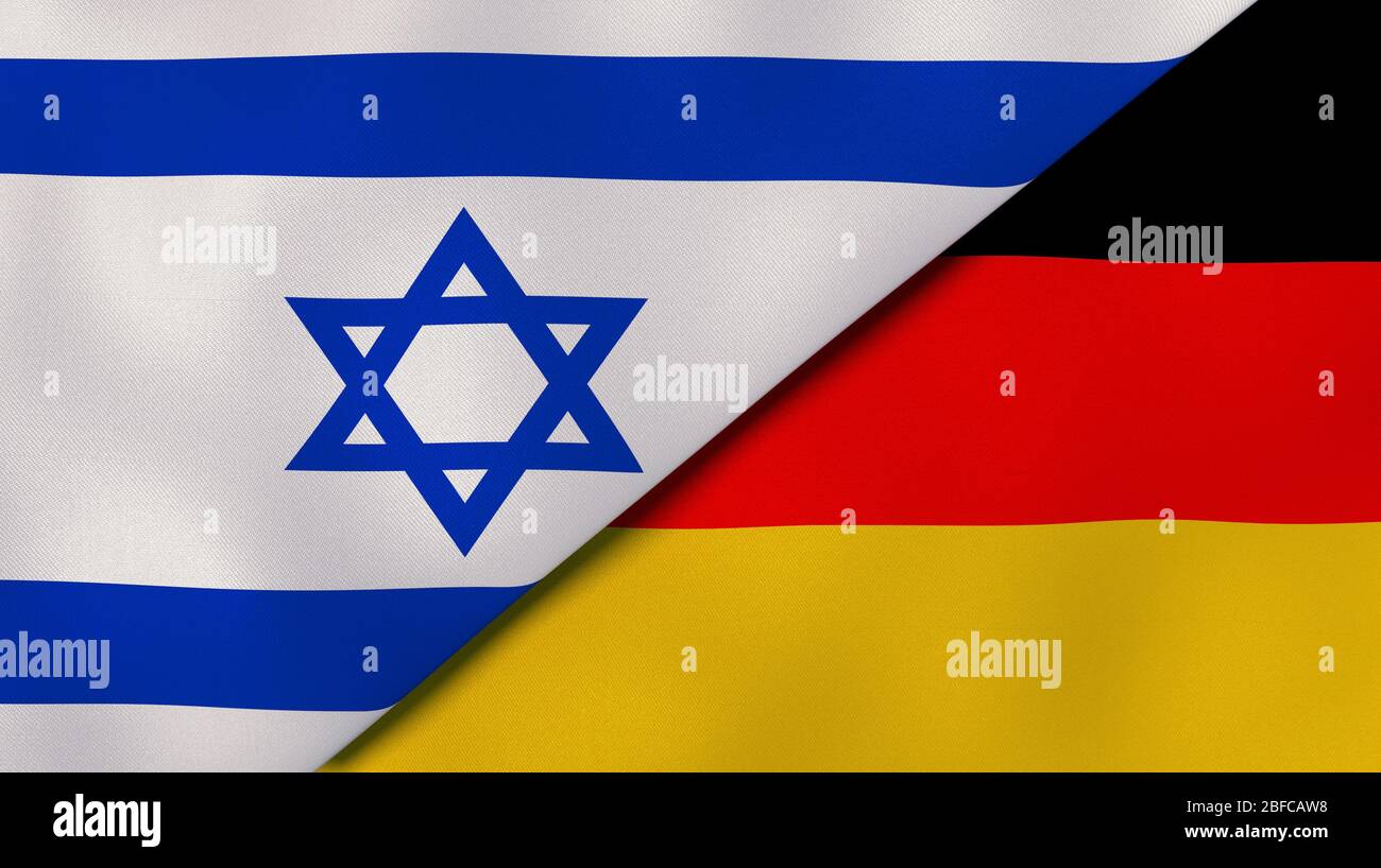 Two states flags of Israel and Germany. High quality business ...