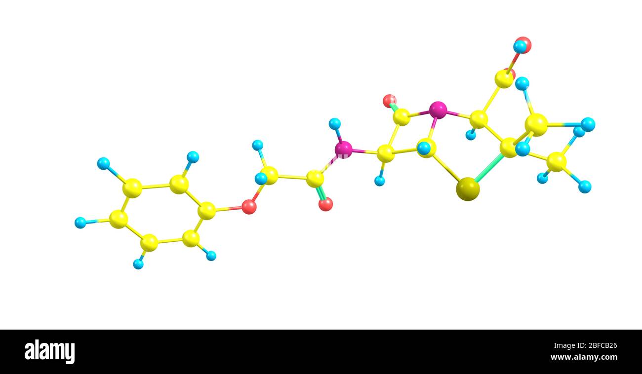 Penicillin molecule model and bacteria hi-res stock photography and ...