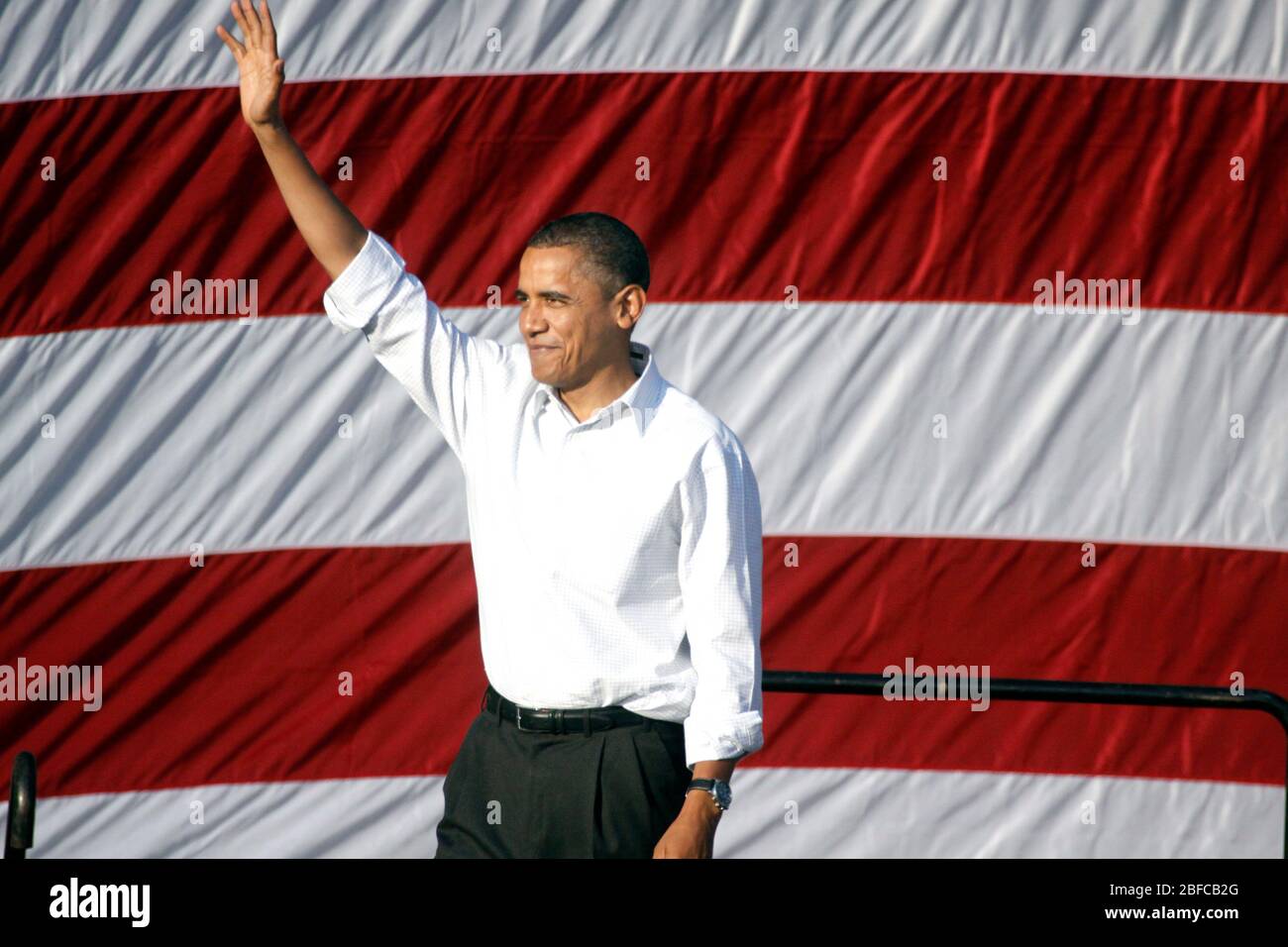 President Barrack Obama pictured at his Moving America Forward rally in ...
