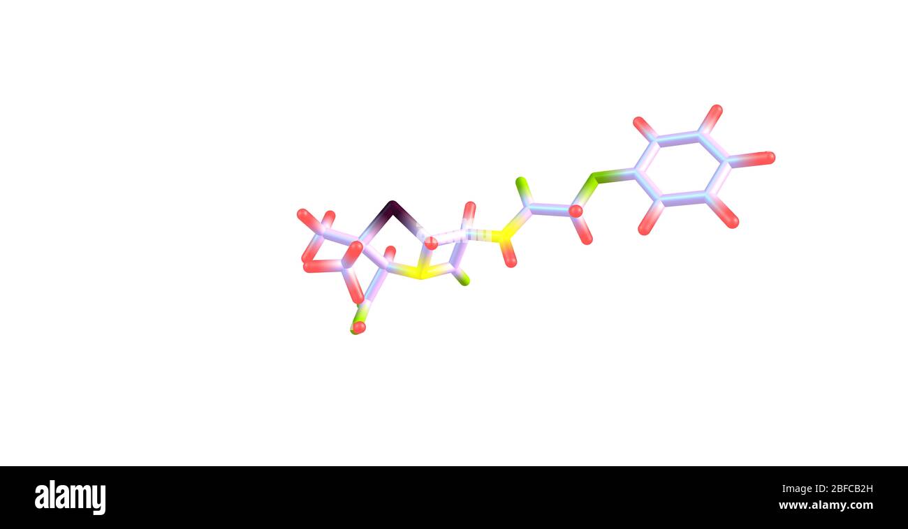 Penicillin molecule model and bacteria hi-res stock photography and ...