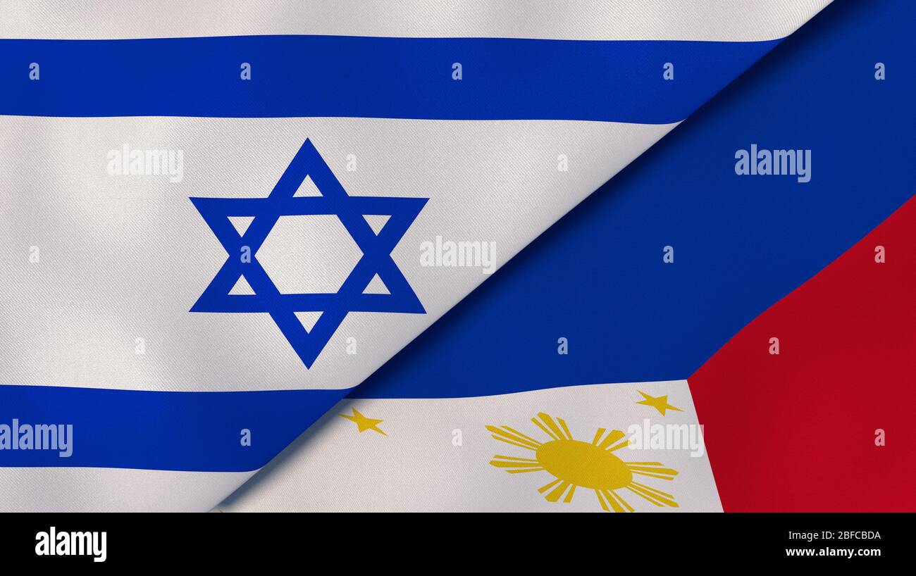 Two states flags of Israel and Philippines. High quality business ...